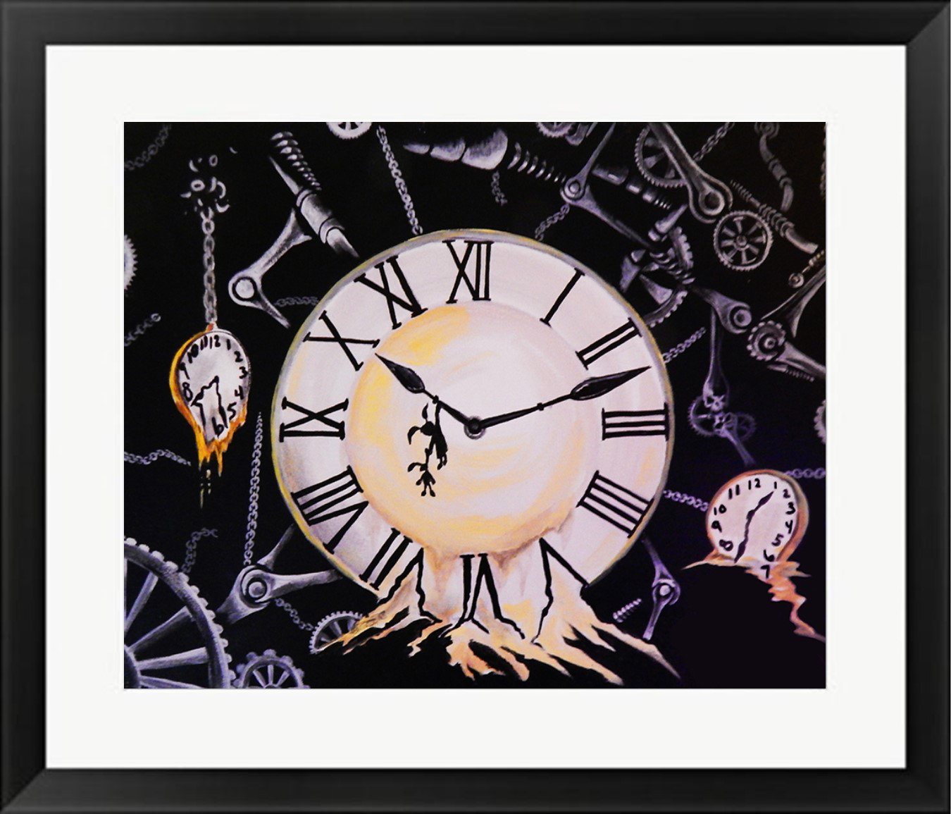Wrought Studio 'Clockwork Yellow' Framed Acrylic Painting Print on ...