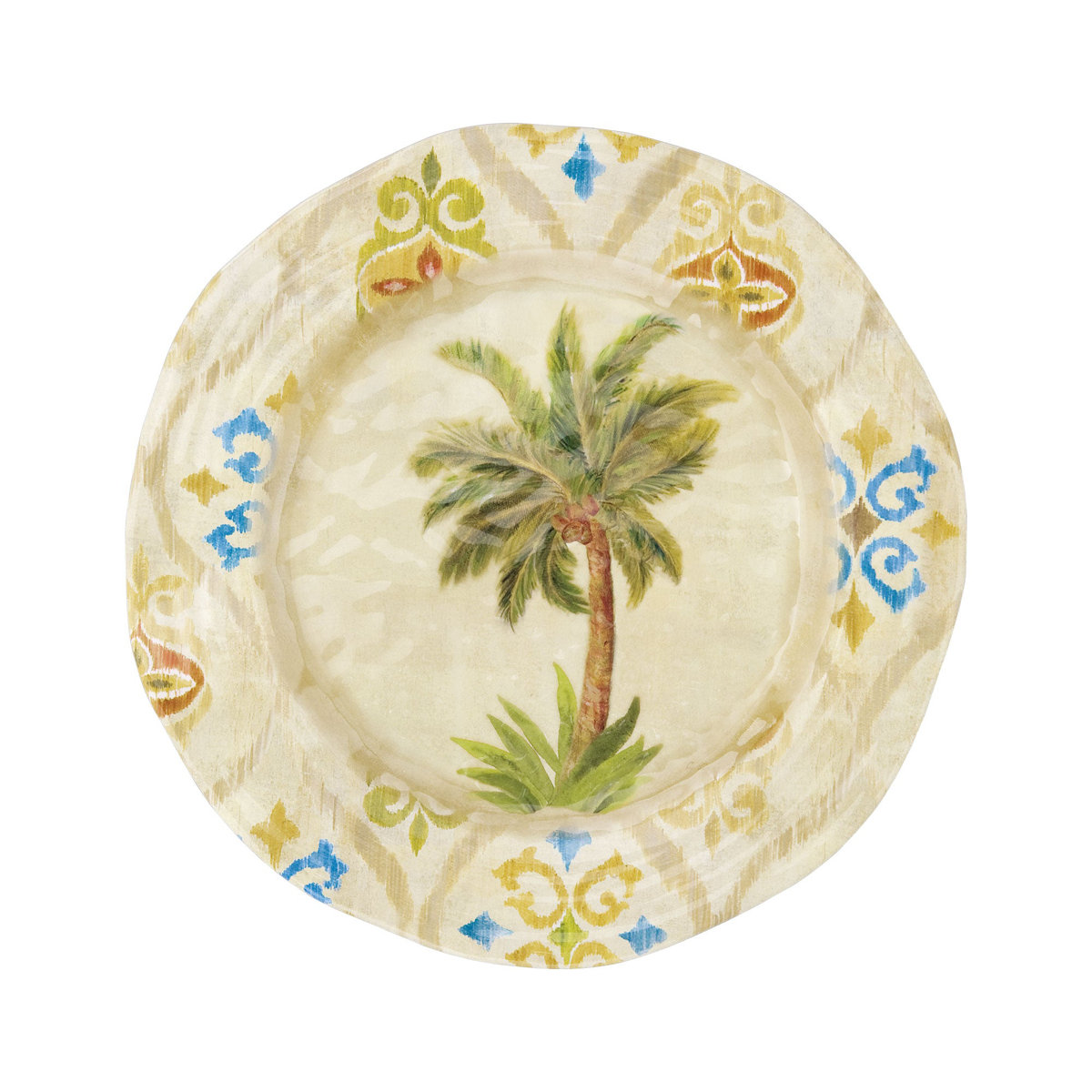 Bayou Breeze Ikat Palm 18 Piece Melamine Dinnerware Set Plate and Bowl ...