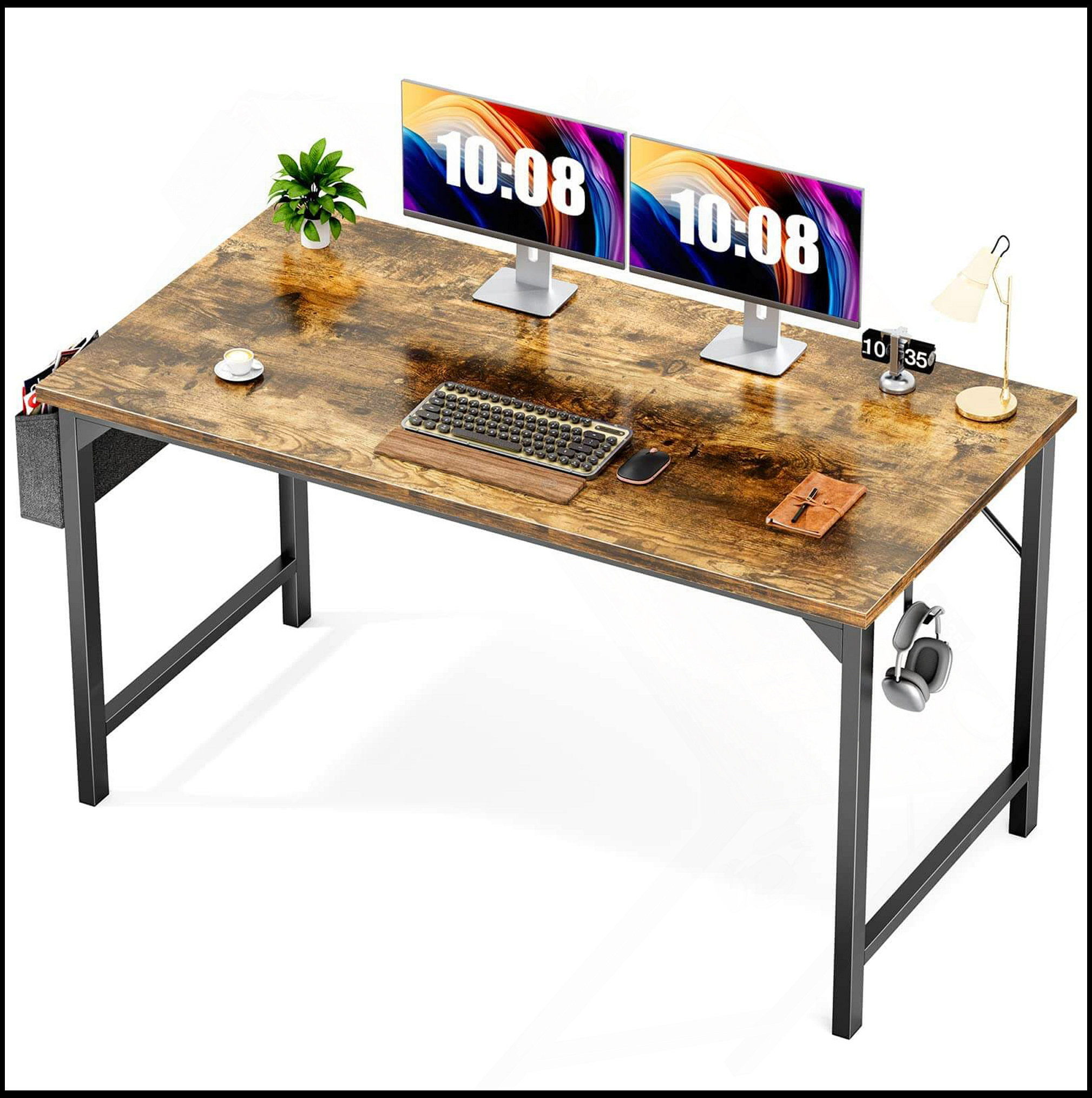 Inbox Zero Modern Simple Style Wooden Work Office Desks With Storage ...