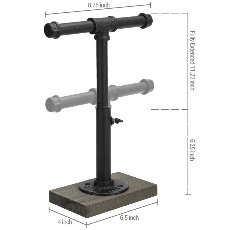 17 Stories Industrial T-Bar Adjustable Jewelry Stand | Wayfair