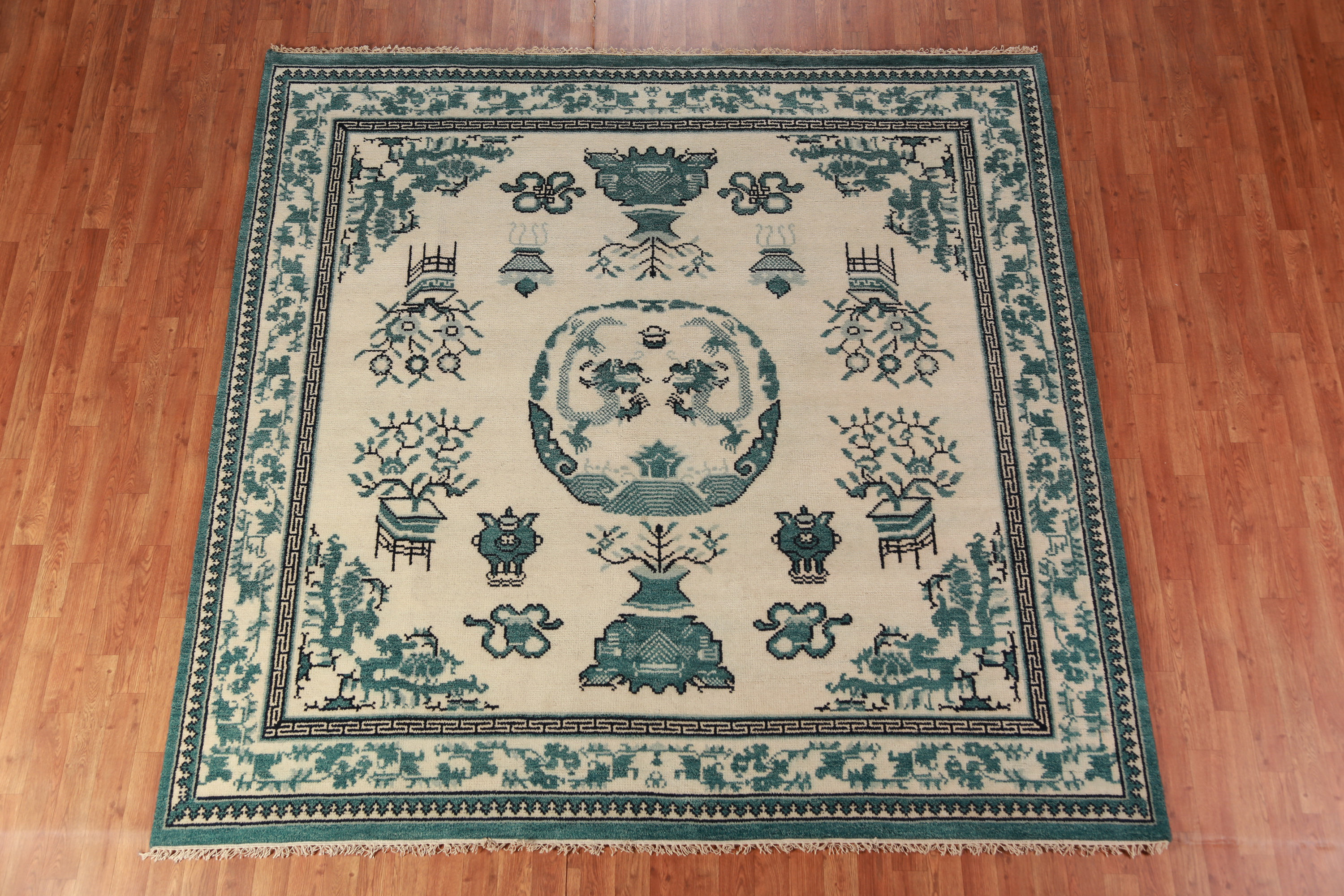 Bloomsbury Market Handmade Art Deco Oriental Square Rug 8x8 | Wayfair