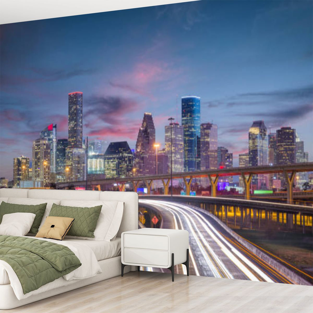Latitude Run® Peel and Stick Canvas Wallpaper Wall Mural Houston Texas ...