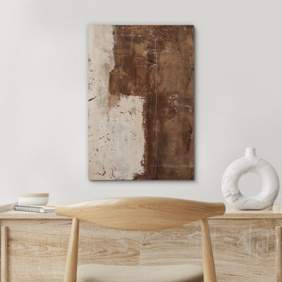 IDEA4WALL Mid Century Shape Dark Brown Neutral Abstract Shapes Large ...