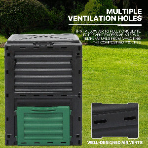 MoNiBloom 80 Gallon Outdoor Compost Bin, Composter Box with Gloves and ...