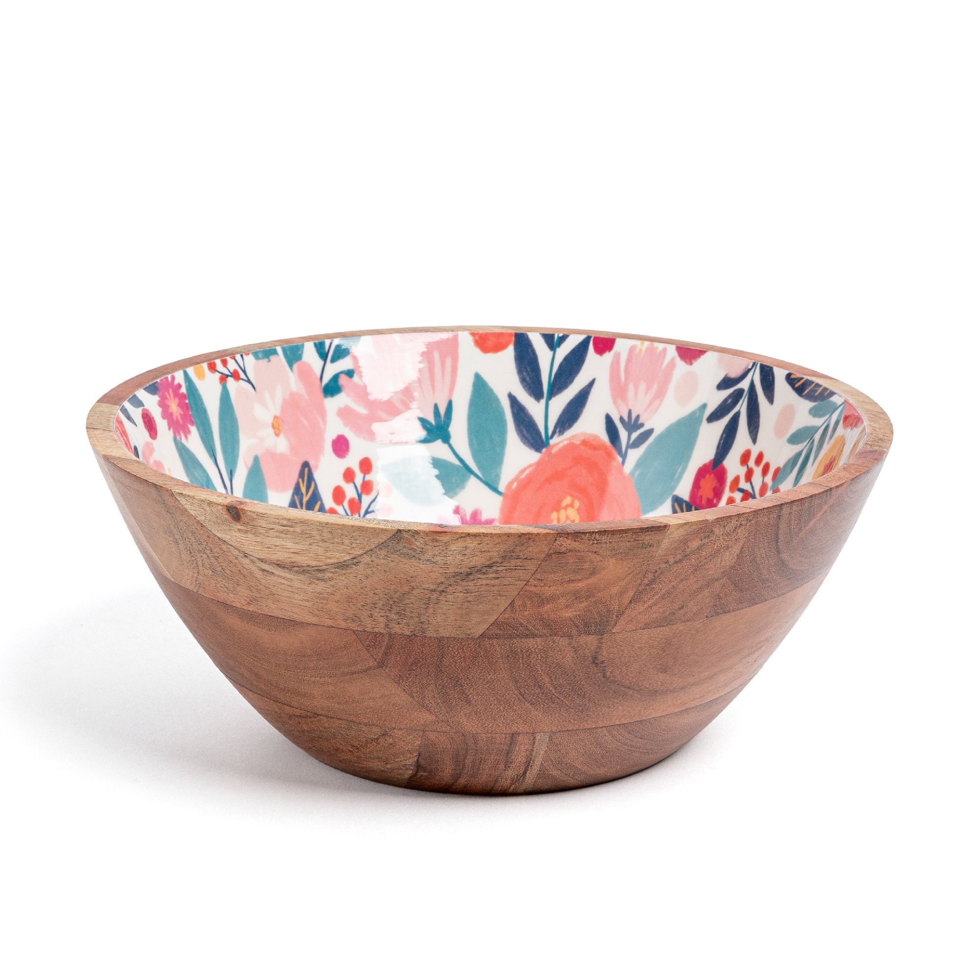 over&back x Jess Phoenix Acacia Wood Enamel Finish 10" 2.1qt Serving ...