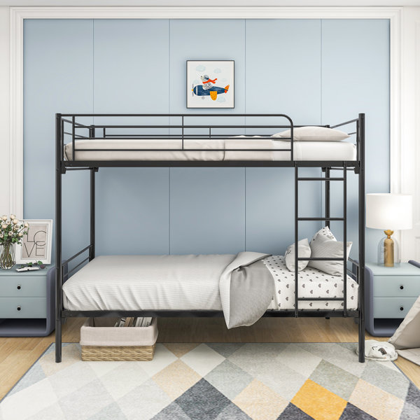 Minimalist Platform Bed Frame, Twin Over Twin Bunk Bed, Metal Frame ...