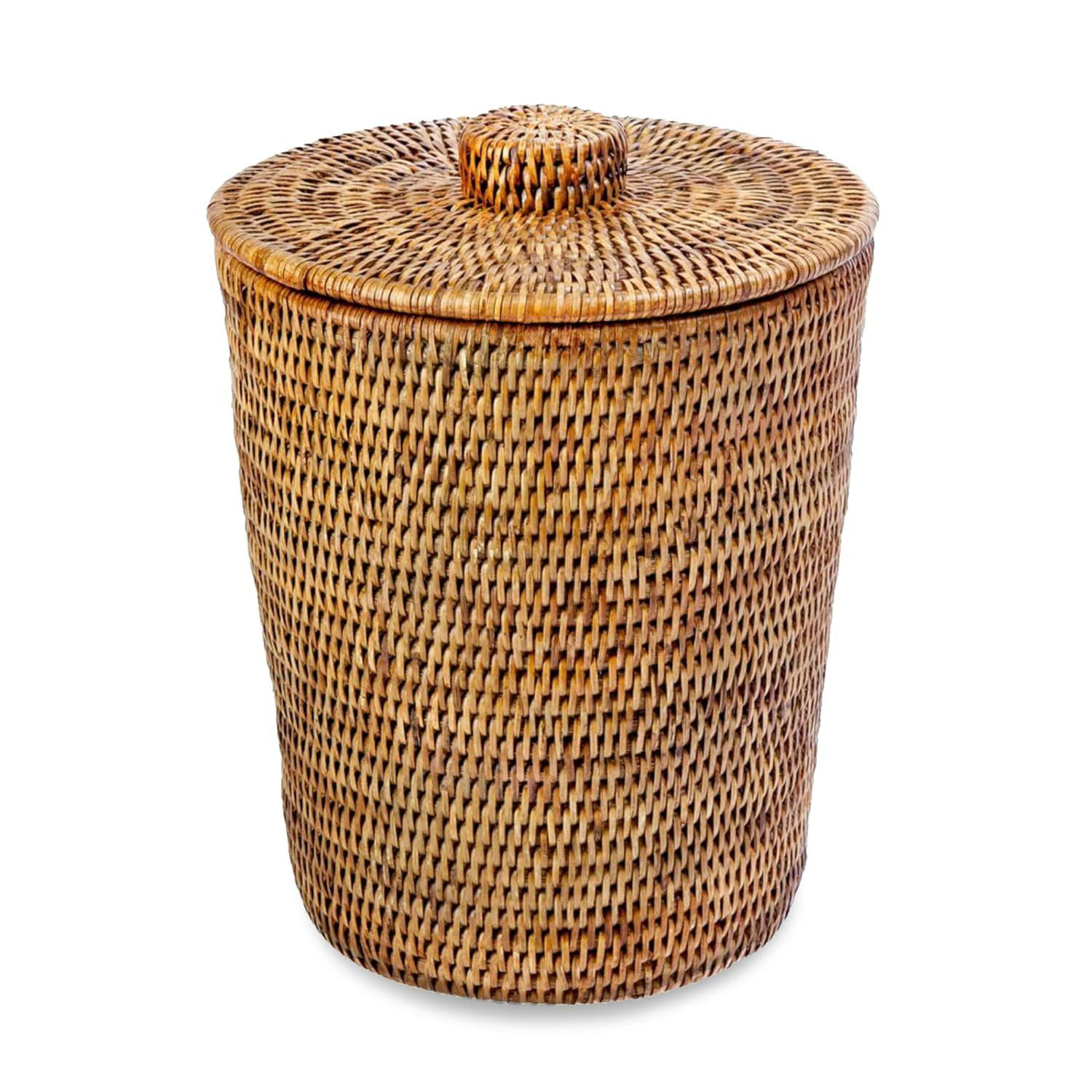 Ameriwood Color Wicker / Rattan Manual Lift Trash Can ( 2 Gallons ) | Wayfair