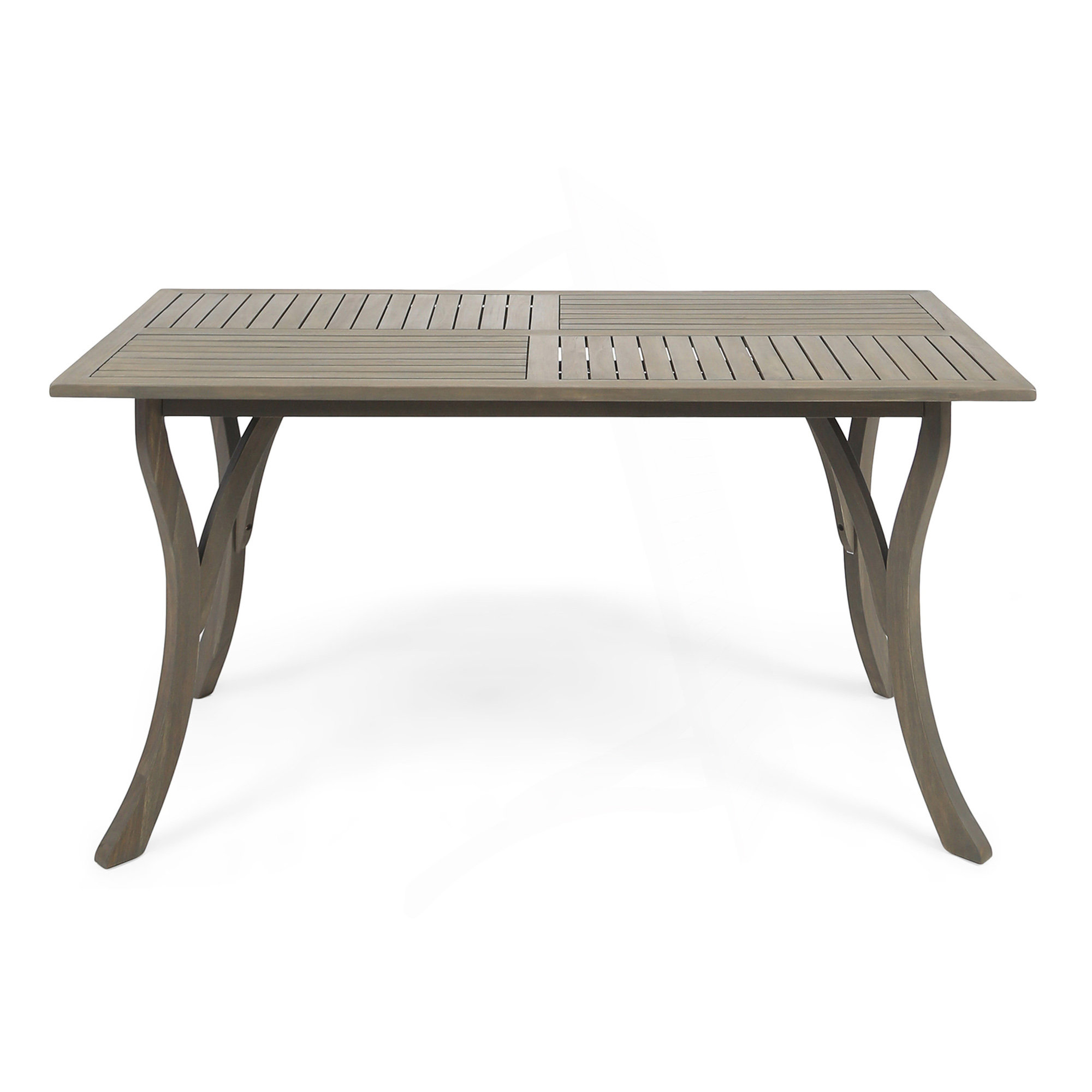Ophelia & Co. Rectangular Outdoor Dining Table With Slat Panel Top And Cabriole Legs | Wayfair