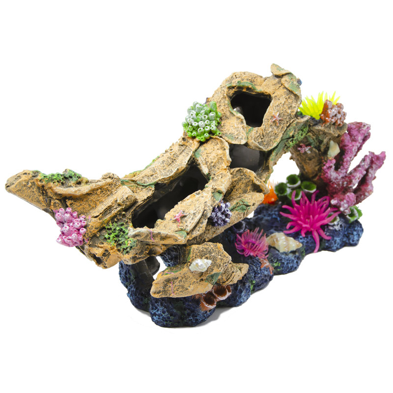 Penn Plax Deco-Wrecks Tan Plane Coral Scape Aquarium Decoration | Wayfair