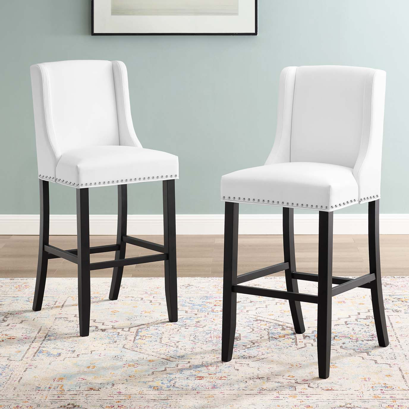 Winston Porter Baron Bar Stool Faux Leather & Reviews | Wayfair