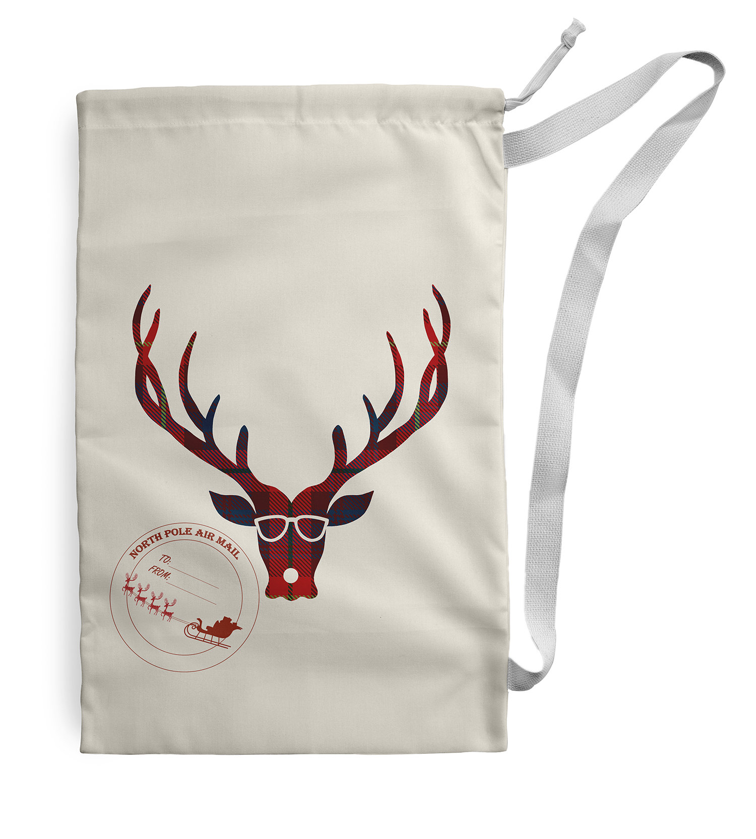 The Holiday Aisle® Cool Dude Holiday Reindeer Santa Sack | Wayfair