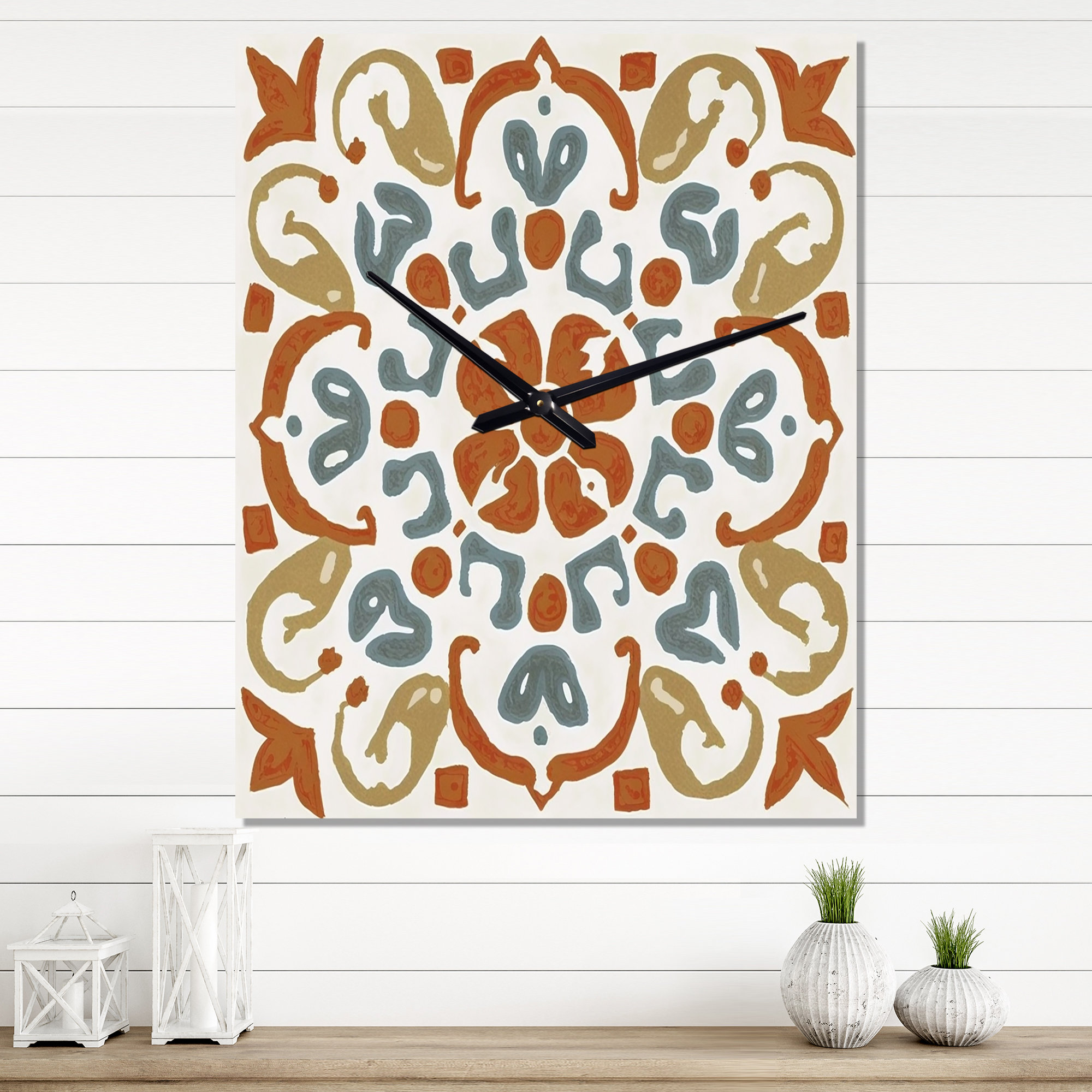 East Urban Home Sudais - Abstract Tile Very Large Wall Clocks | Wayfair