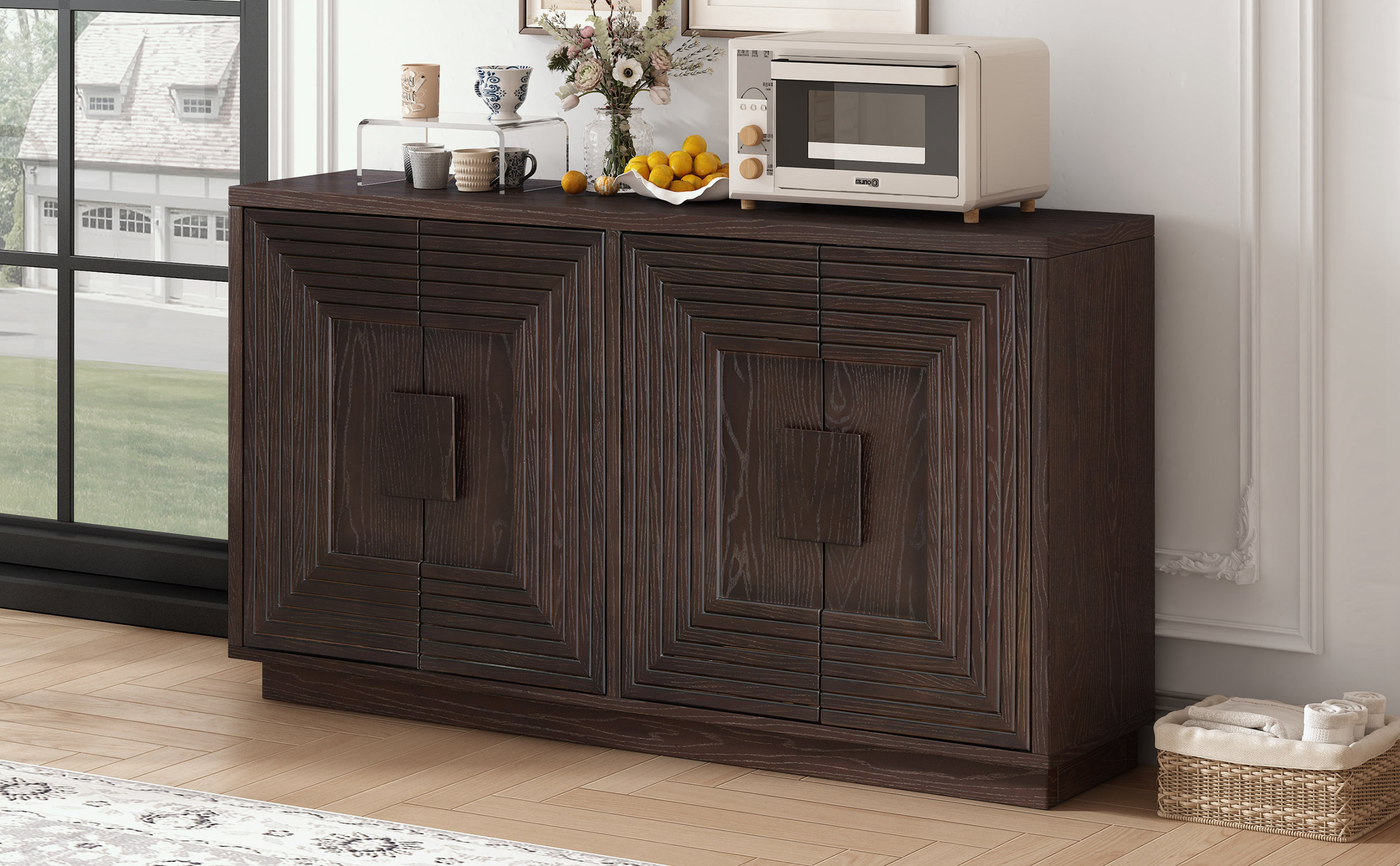 Red Barrel Studio Geometric Pattern Sideboard with 4-door and ...