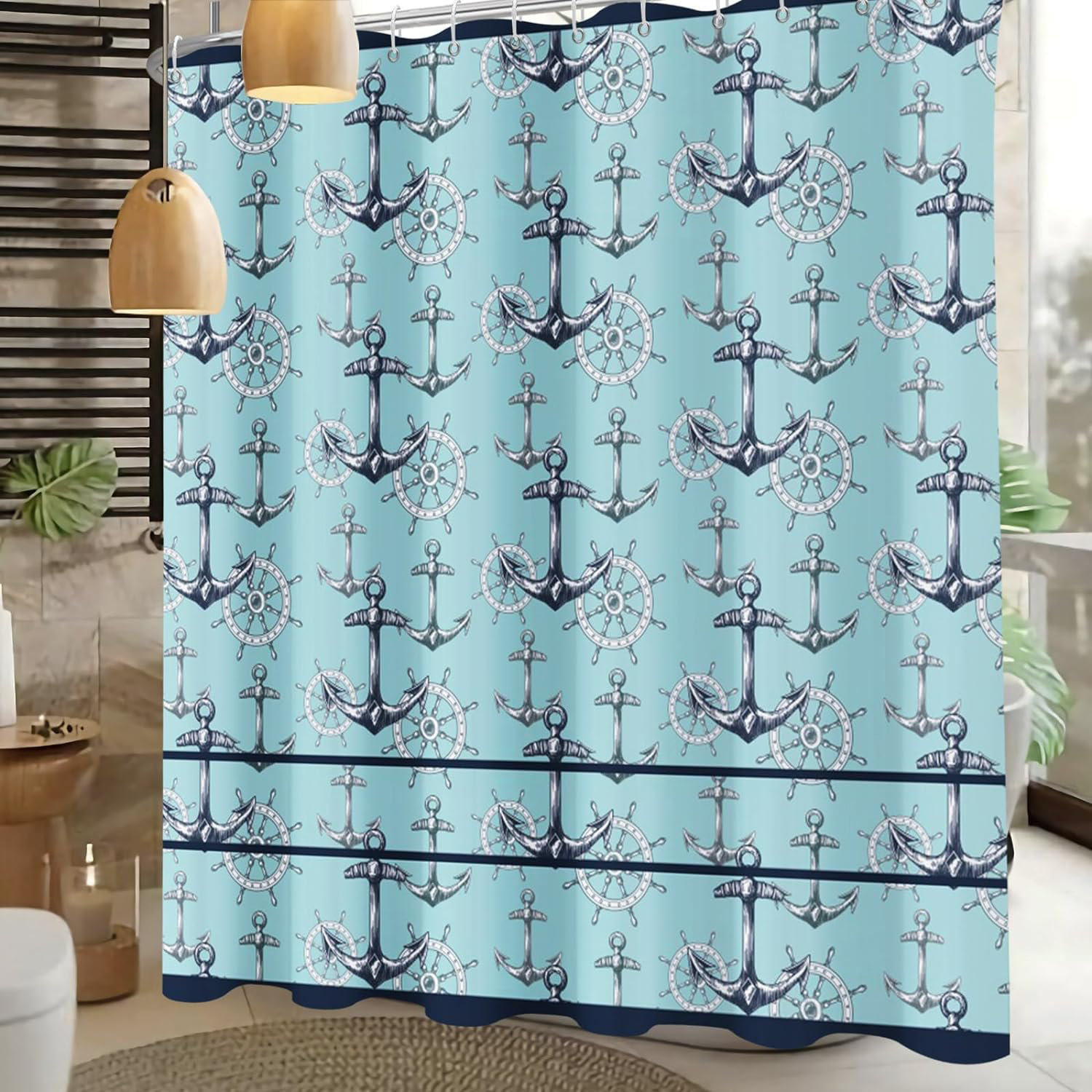 East Urban Home Aldeline Sea Boat Shower Curtain with Hooks Included ...