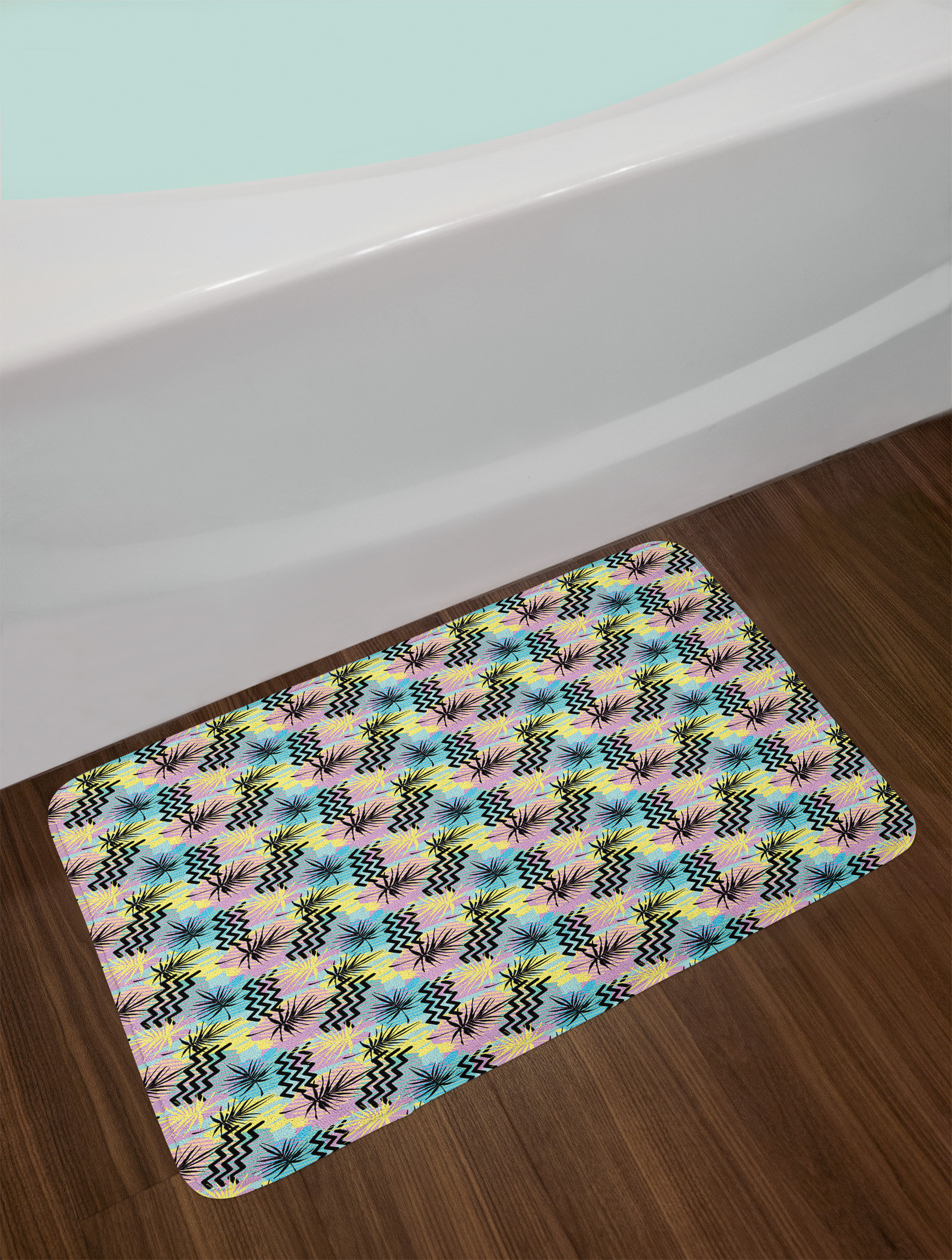 East Urban Home Lunedi Geometric Bath Mat | Wayfair