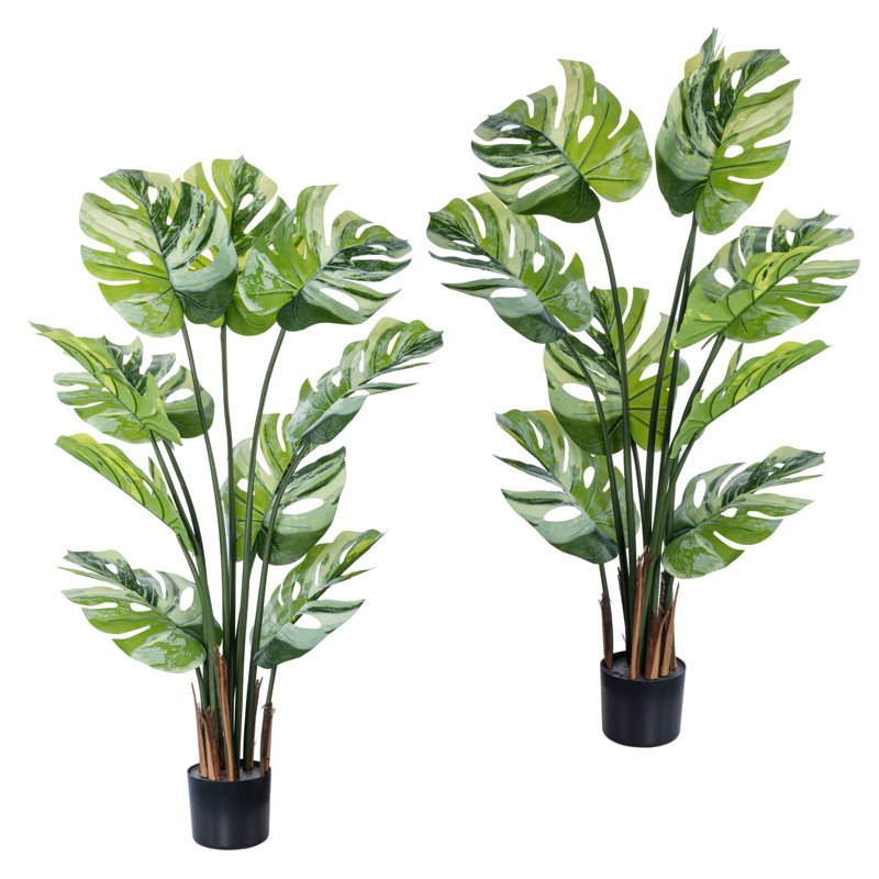 Primrue Aaliyah Artificial Floor Faux Monstera Plant & Reviews | Wayfair