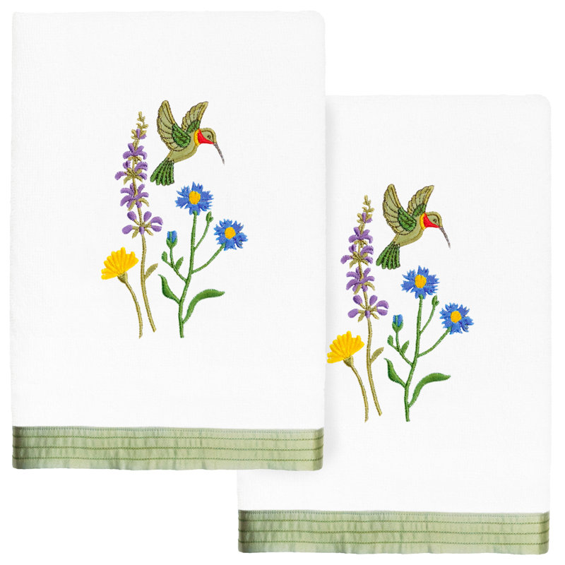 Linum Home Textiles 100% Turkish Cotton HADA Embellished Hand Towel ...