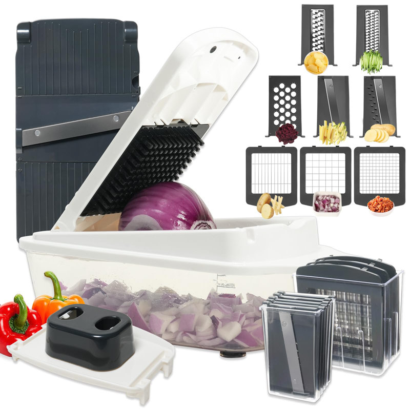 afoxsos 8-in-1 Multifunctional Vegetable Chopper with Container ...