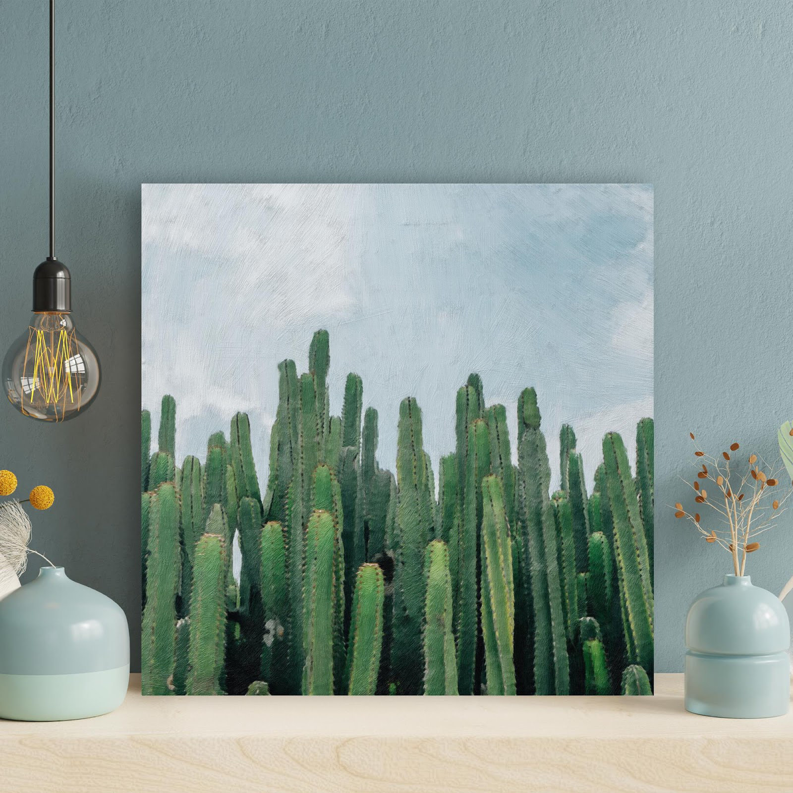 Foundry Select Selective Focus Of Green Cacti - 1 Piece Square Graphic ...