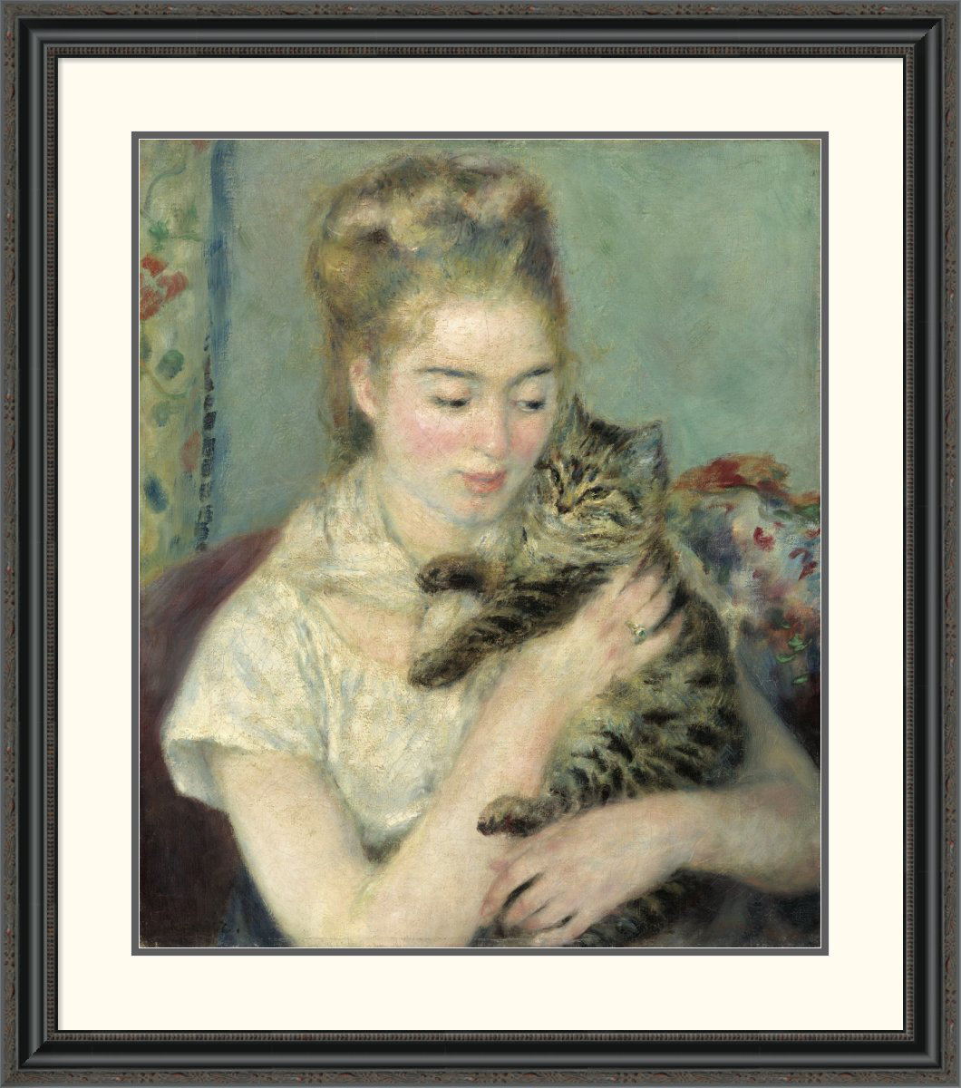 Vault W Artwork 'Woman with a Cat' by Pierre-Auguste Renoir Framed ...