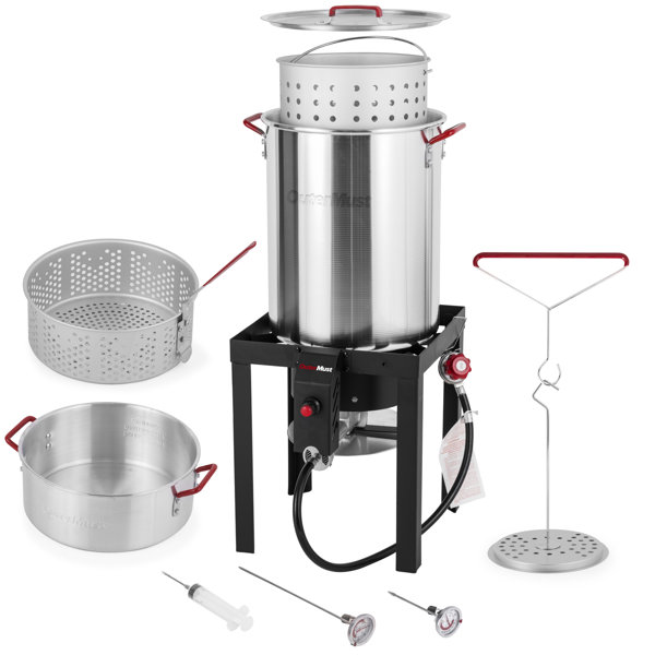 OuterMust Propane 30QT Deep Fryer & 10QT Fish Fryer Boiler Steamer Set ...