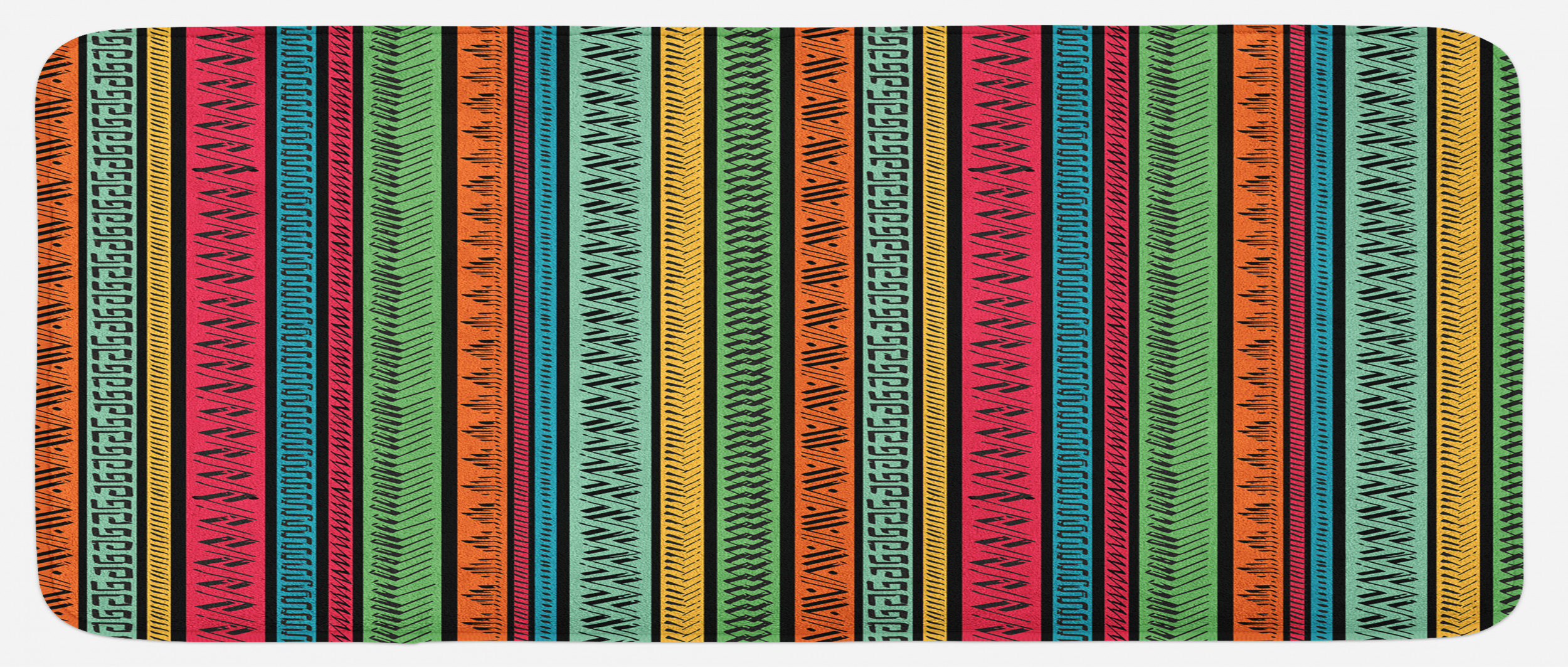 East Urban Home Hand Drawn Vertical Borders Colorful Native Culture ...