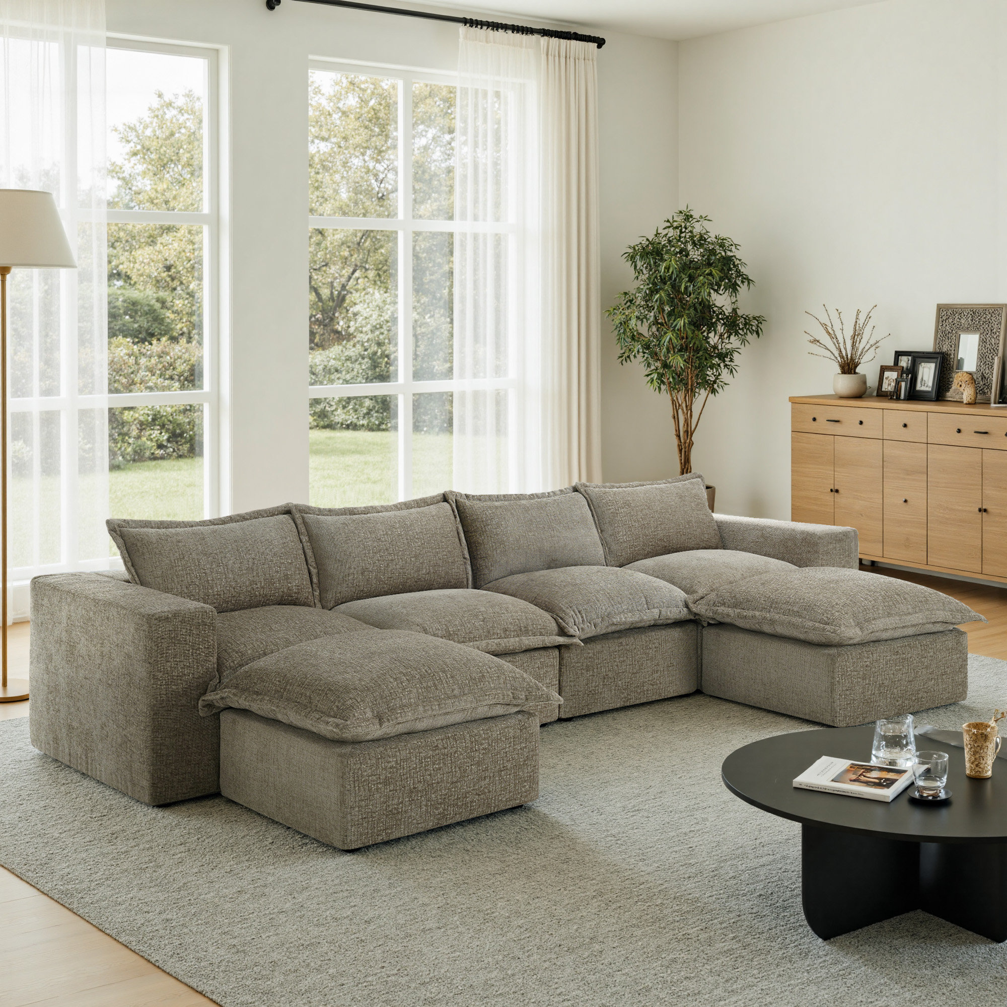 Latitude Run® 6 - Piece Upholstered Chenille Modular Sectional Sofa ...
