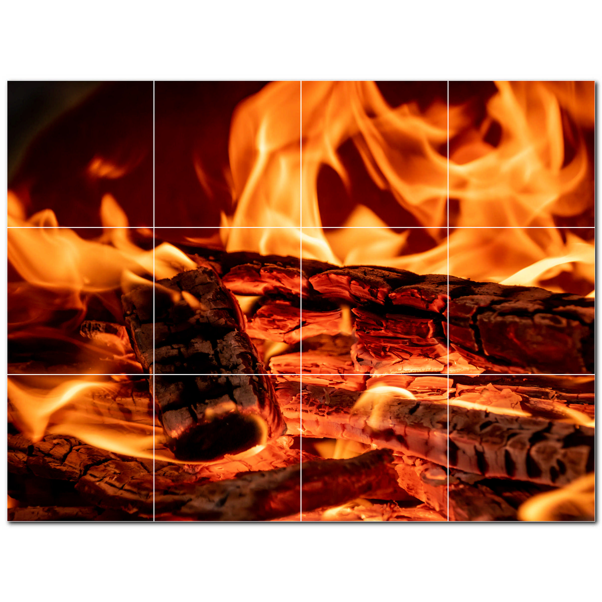 Picture-Tiles.com Fire Photo 4.25'' x 4.25'' Satin Ceramic Decorative ...
