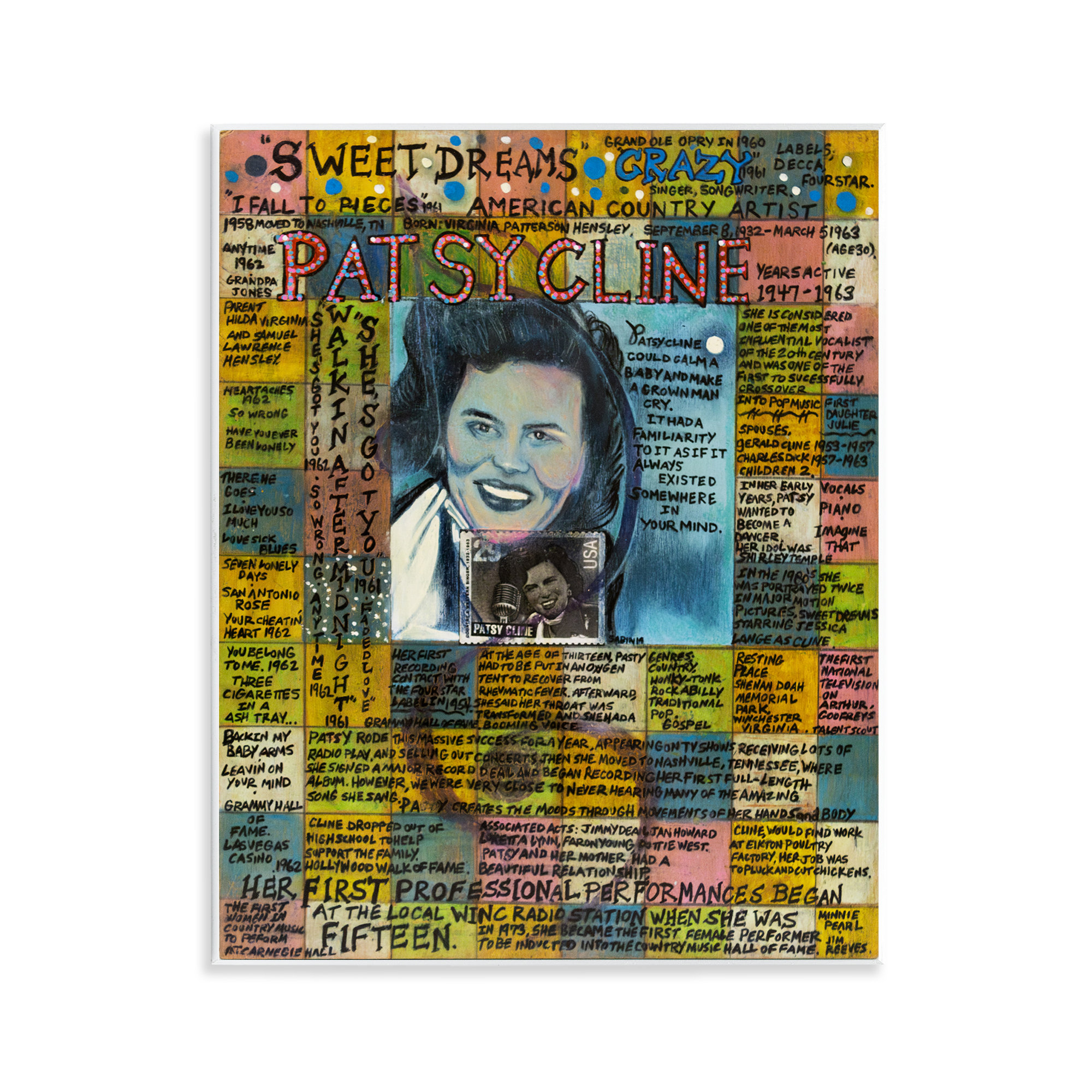 George Oliver Patsy Cline Collage Wall Plaque Art by Sabin | Wayfair