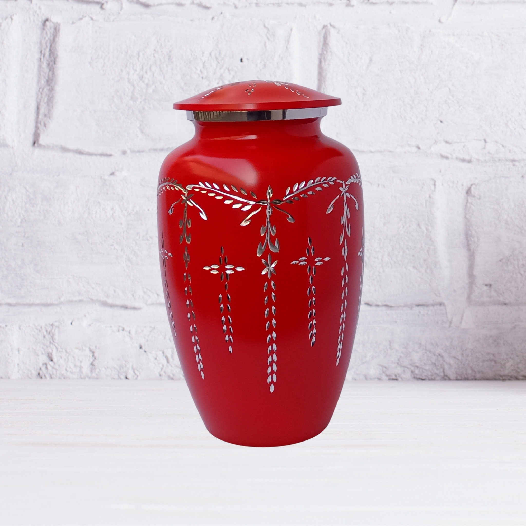 East Urban Home Roumpini Handmade Diamond Cut Large Cremation Urn | Wayfair