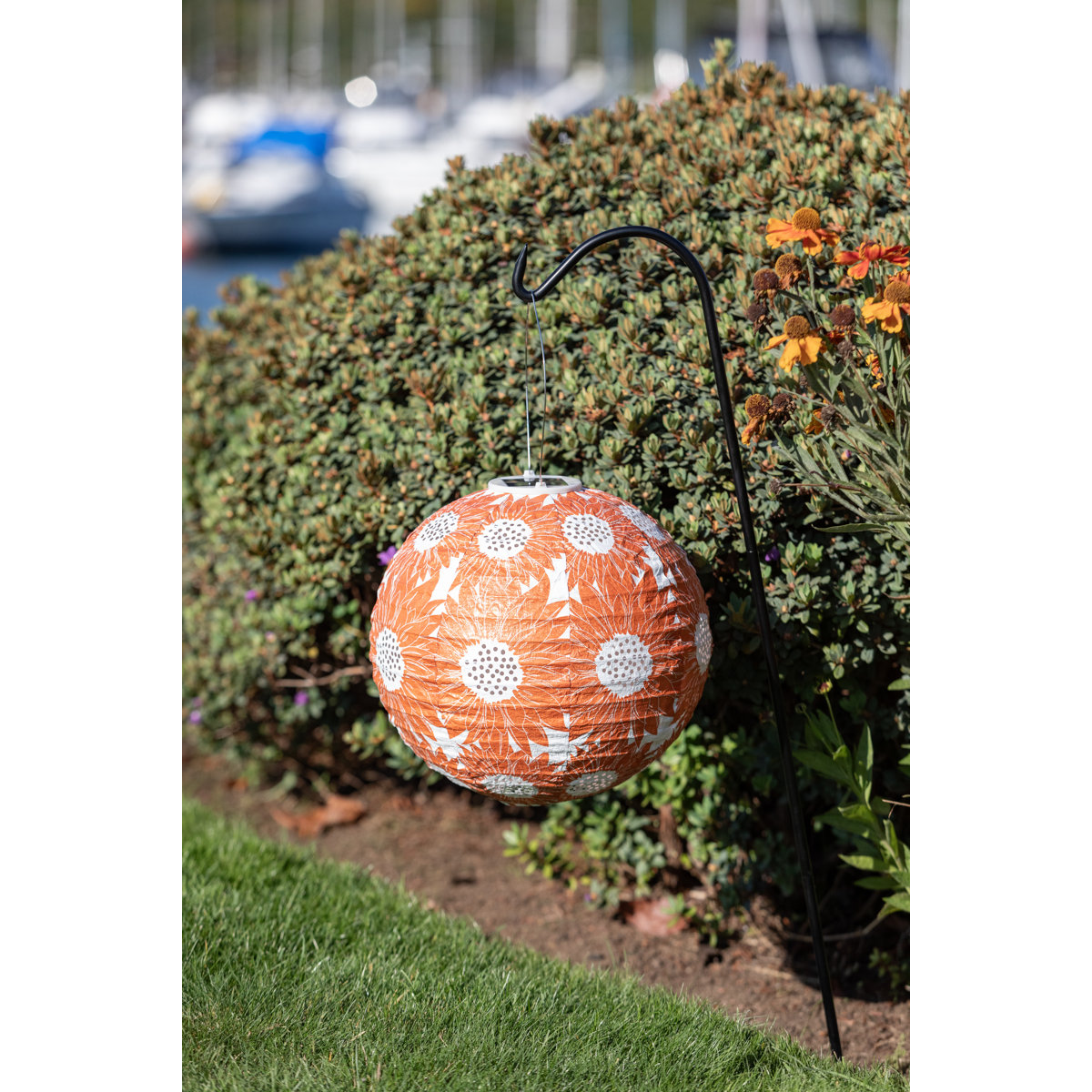 Allsop Home and Garden Stella Sunflower Print 12" Globe Solar Lantern ...