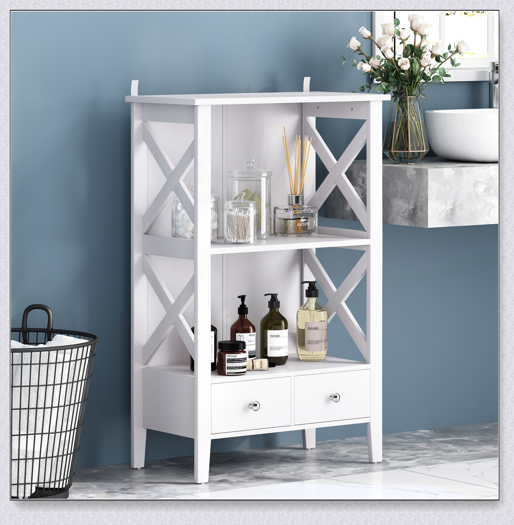 Gracie Oaks 2 DRAWER STORAGE RACK | Wayfair