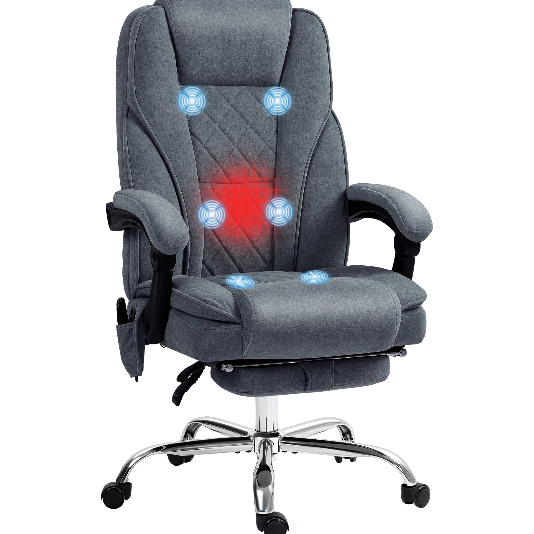 Hokku Designs Adjustable Reclining Chair With Vibration Massage, Lumbar ...