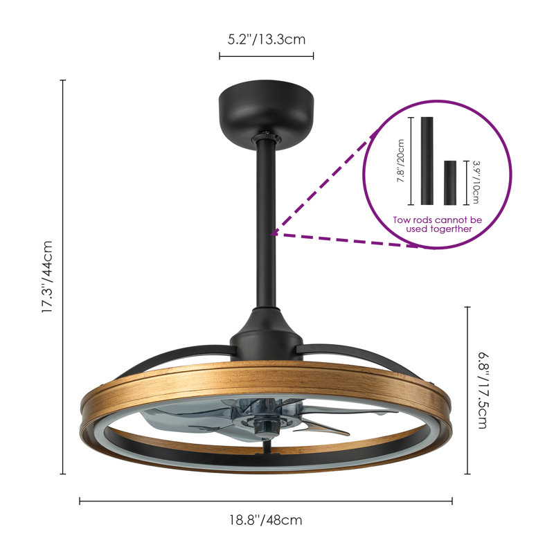 Wrought Studio™ Keetan 13.78'' Ceiling Fan with LED Lights | Wayfair