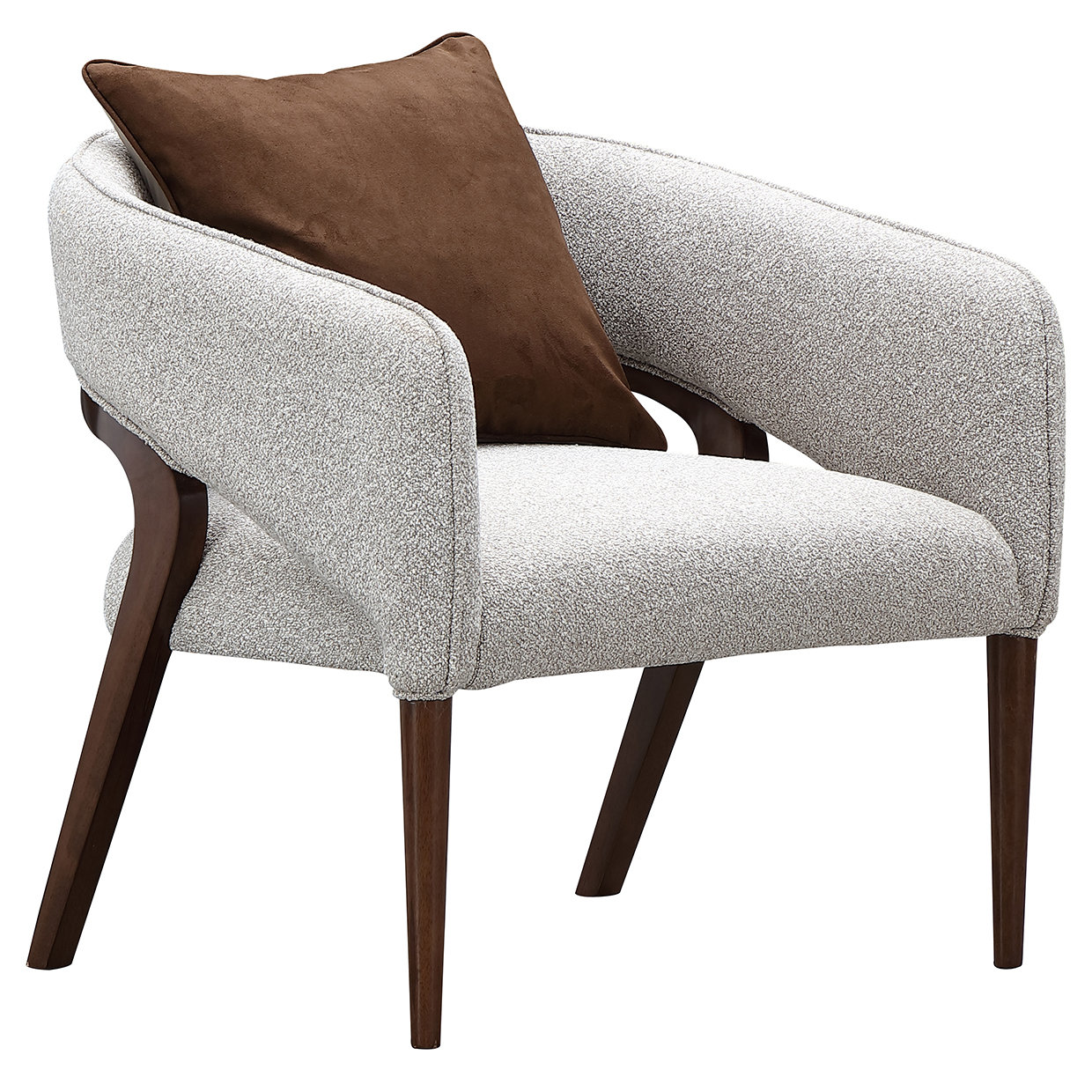 Michael Amini Houston Accent Chair - Pebble/Walnut | Perigold