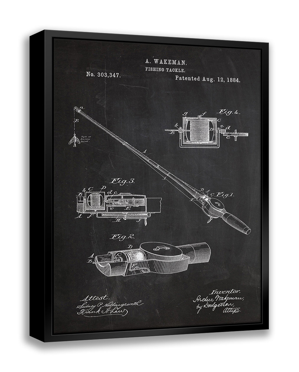 ATX Art Group LLC Fishing Rod Patent by Stanley Print House - on ...