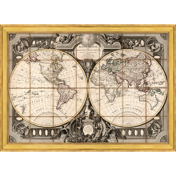 Soicher-Marin World Map 1778 World Map From Paris Framed On Paper ...
