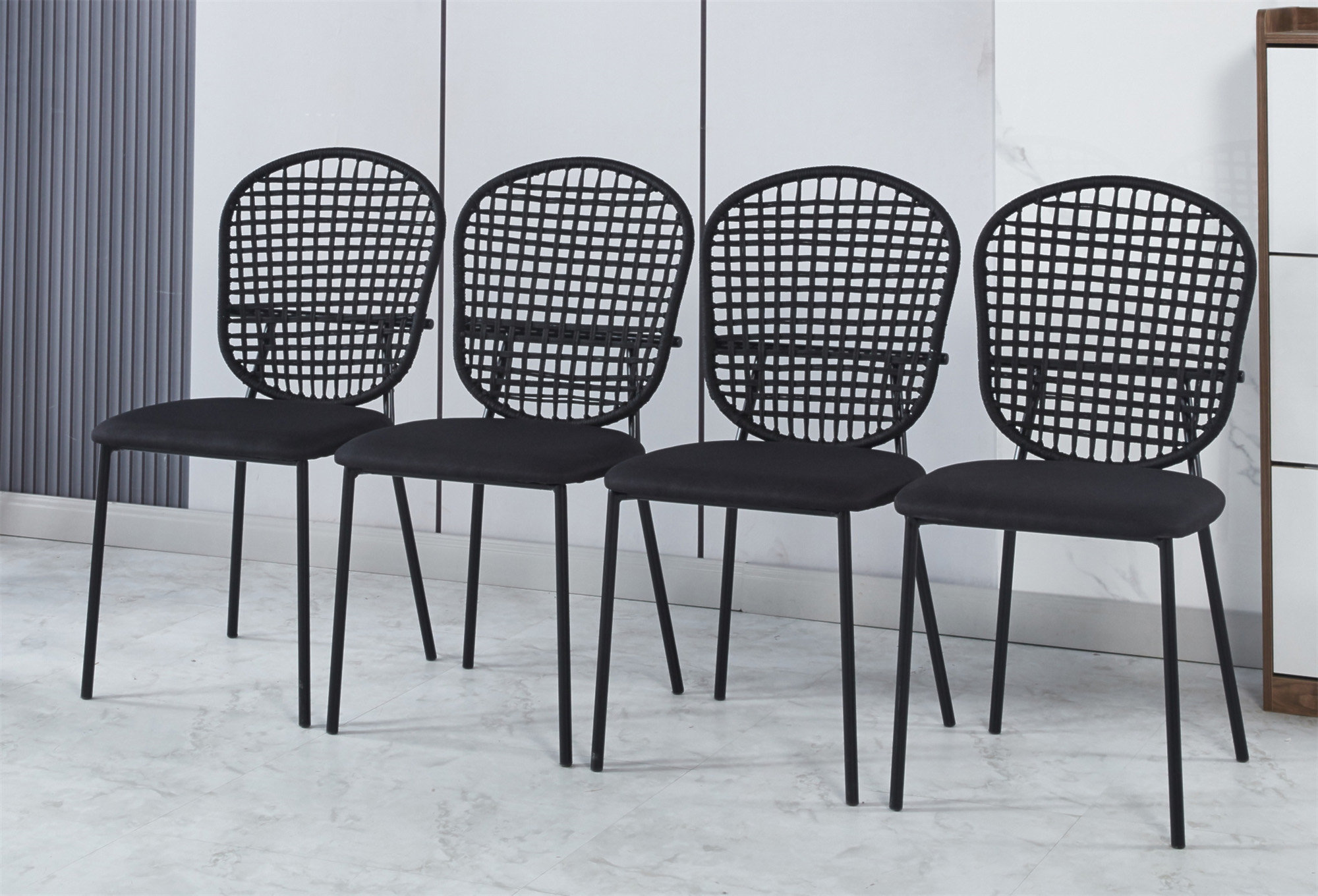Corrigan Studio® BLACK Sennit Chair,Set Of 4,Dining Chair,Coffee Chair ...