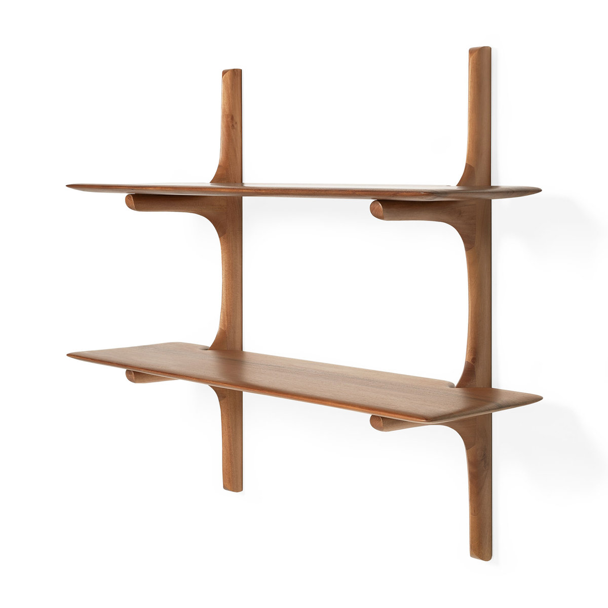 Ethnicraft PI Wall Shelf - Varnished Brown - 2 Shelves | Perigold