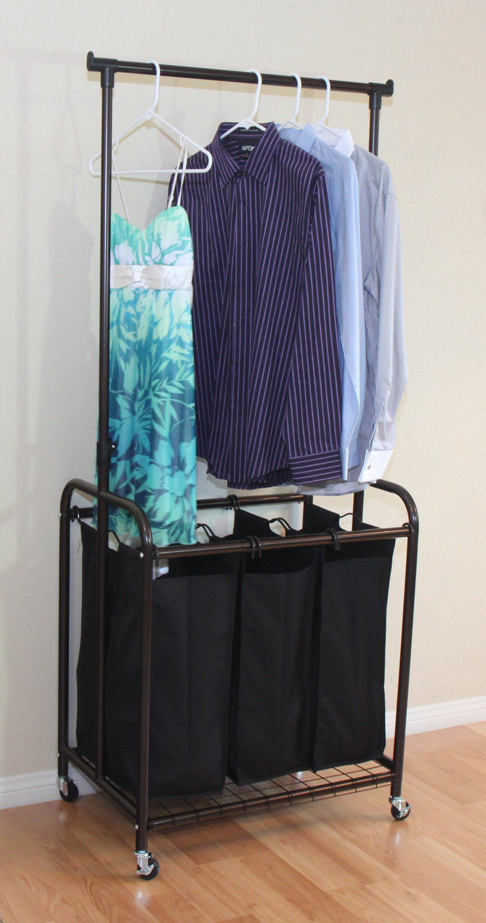 BTERAZ Metal Laundry Cart with Wheels | Wayfair