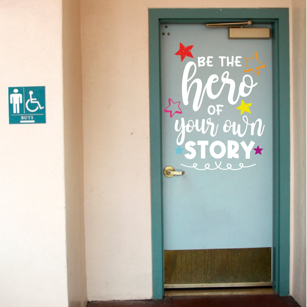 Trinx Adhesive School & Bedroom Doors 20" X 25" Vinyl Lettering Art ...