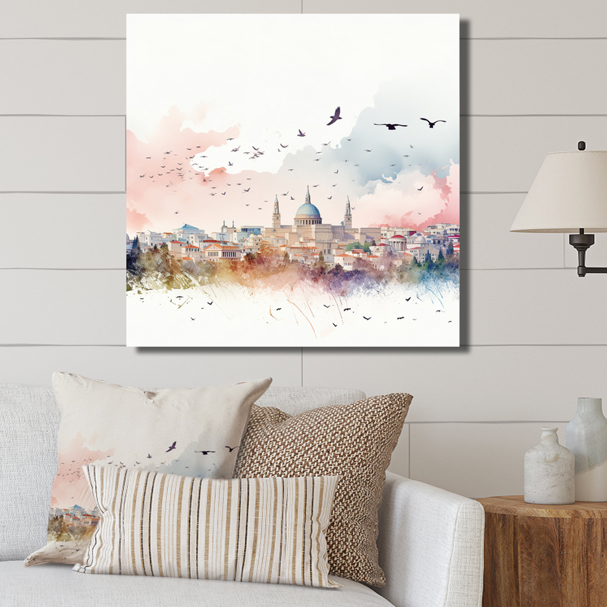 Winston Porter Athens City Skyline On Canvas Print | Wayfair