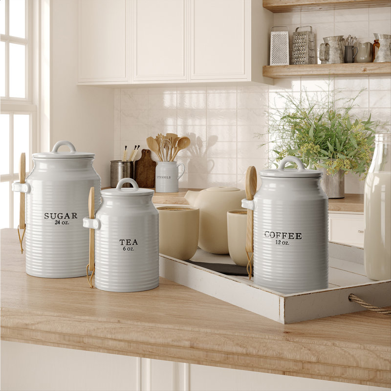 Rosalind Wheeler Abby 3 Piece Kitchen Canister Set & Reviews | Wayfair