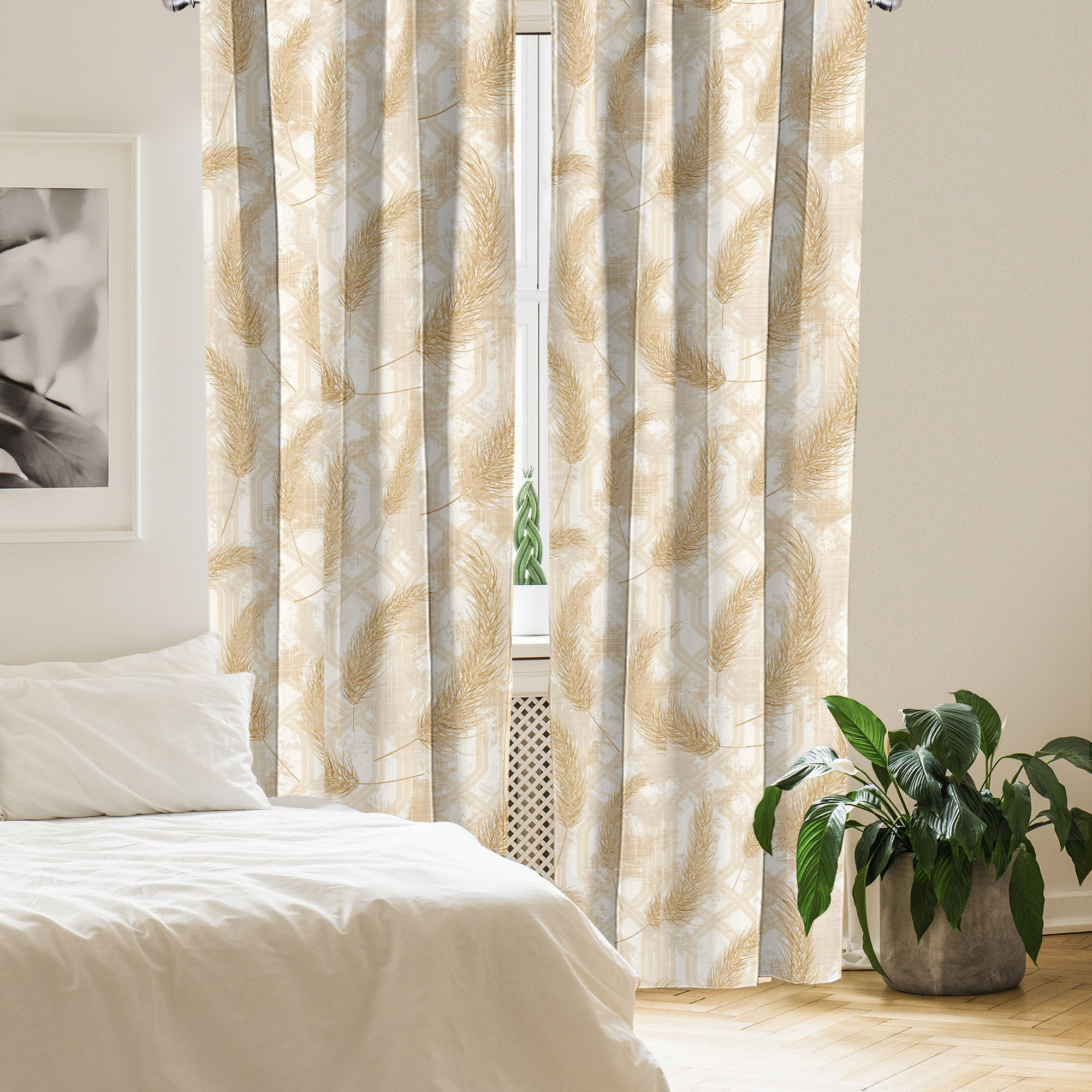 East Urban Home Meadow Vibes Curtains Boho Pampas Design Art Pair of ...