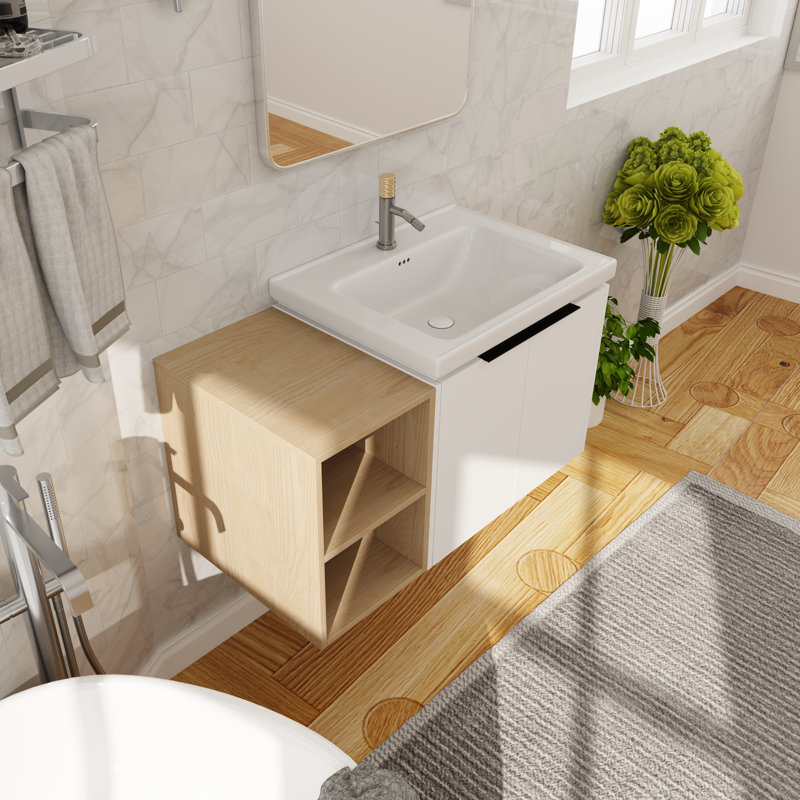 Ebern Designs Diggines 35.83'' Wall Mounted Single Bathroom Vanity with ...