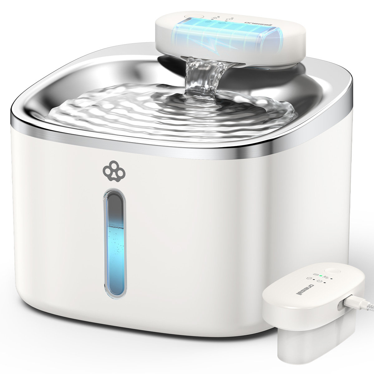 oneisall PW-04 Wireless Cat Water Fountain, 3.5L/118oz Battery Operated ...