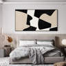 SIGNLEADER Geometric Abstract Modern Black and Beige Shapes Living Room ...