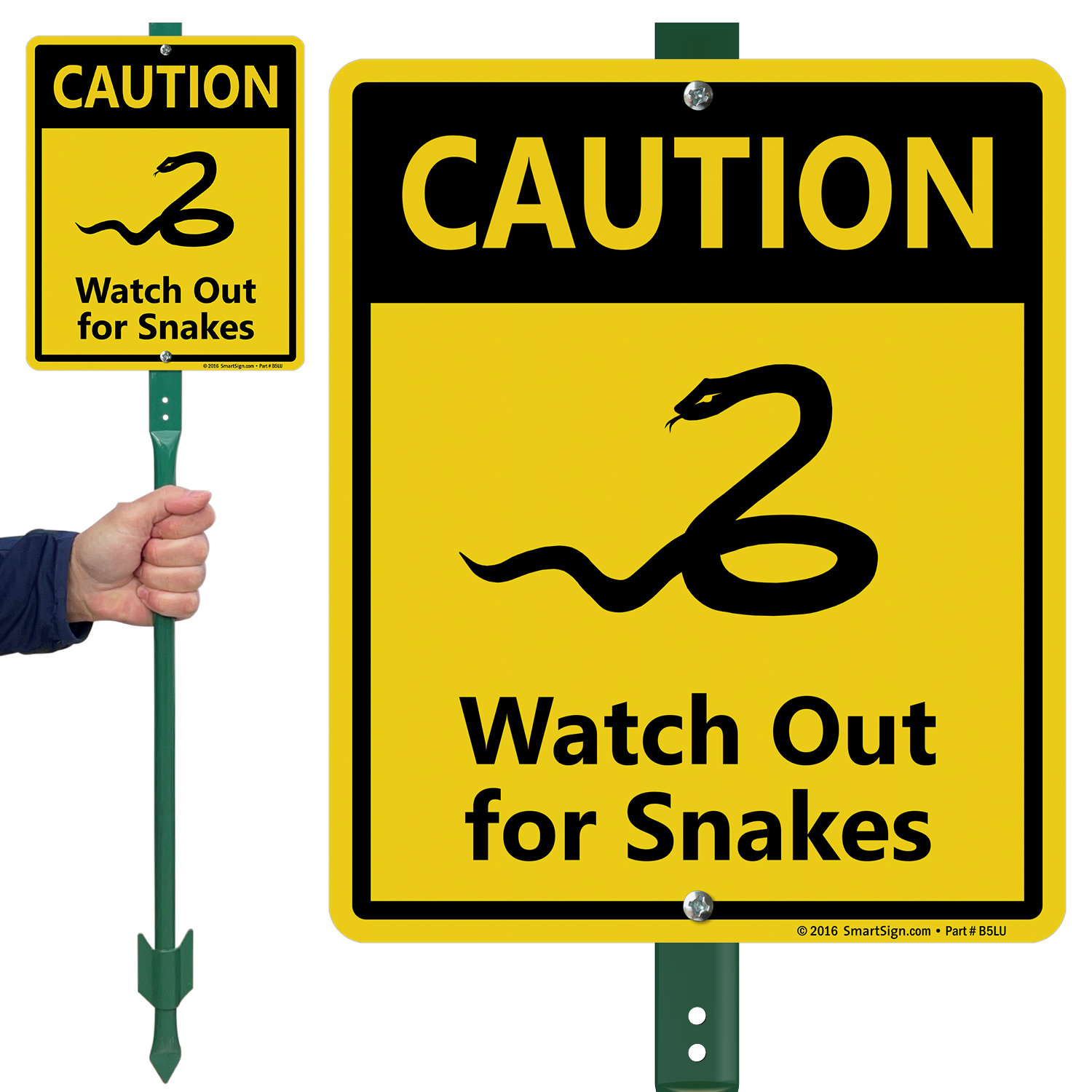 SmartSign Caution - Watch Out For Snakes Sign And Stake Kit - Wayfair ...