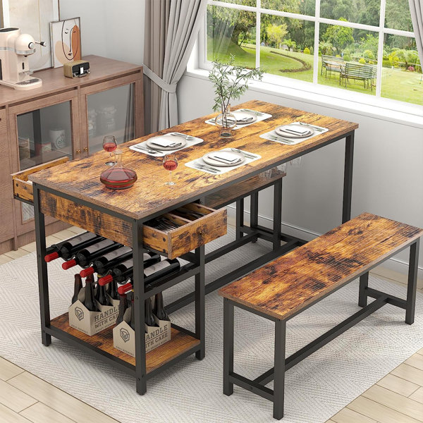 17 Stories Gigette Dining Table Set for 4-6 People, 54.7" Kitchen ...