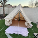 Arlmont & Co. Kylynne Canvas Bell Glamping Yurt Bell Tent with Roof ...